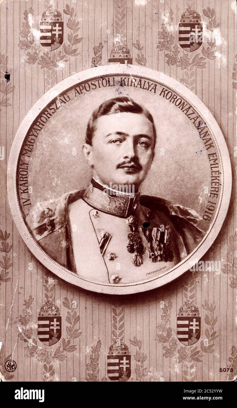 IV Karoly király 1916 Budapest Koronazasi emlek kepeslap Stock Photo ...