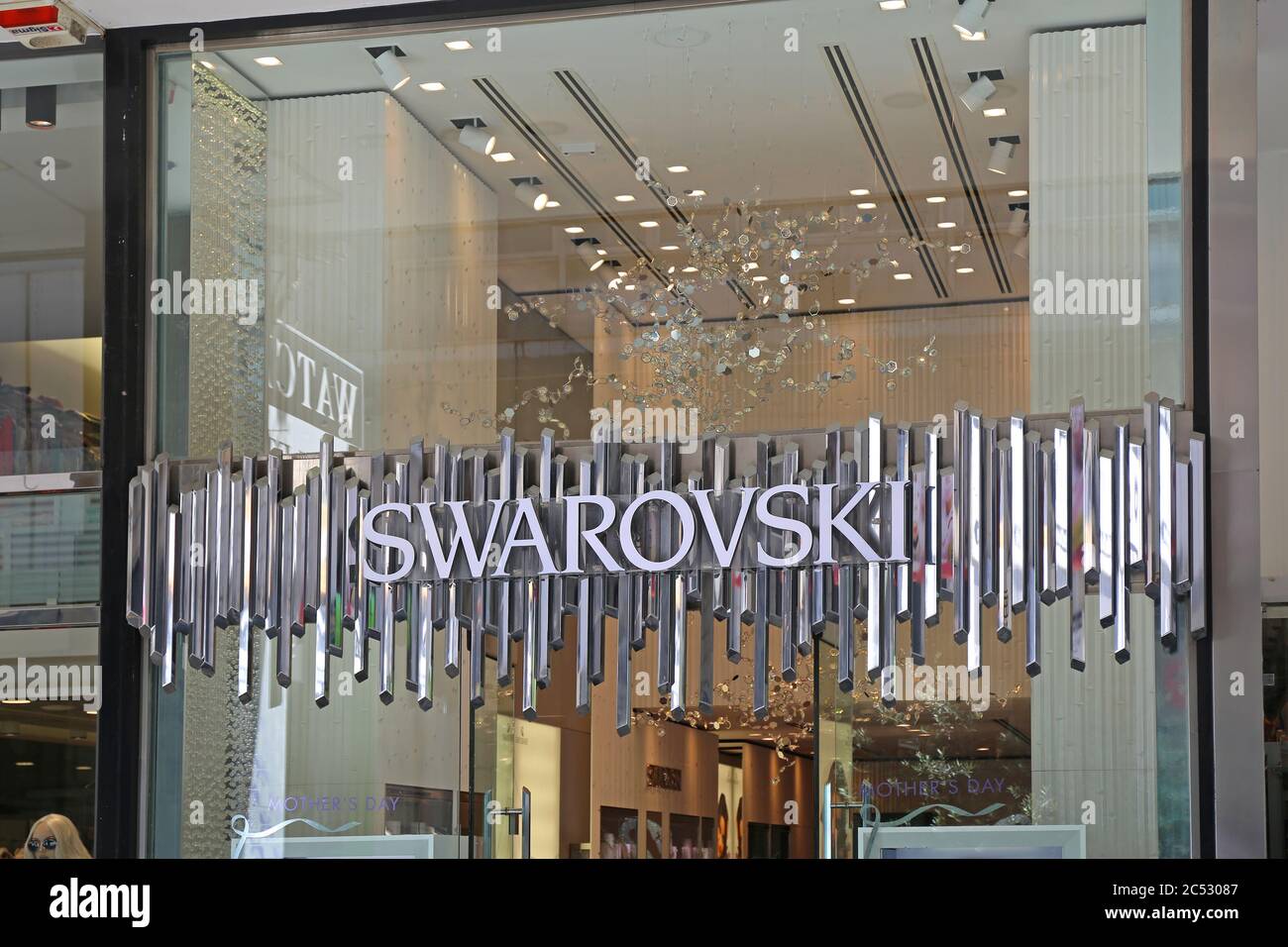 Athens, Greece - May 05, 2015: Swarovski Luxury Shop Sign at Ermou ...