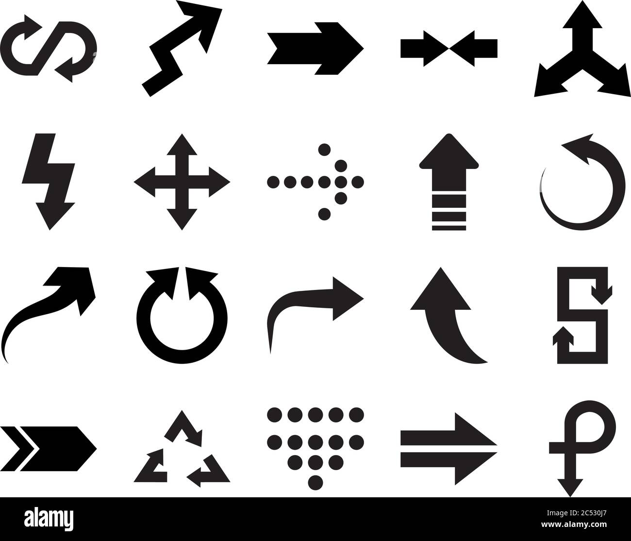 shapes arrow and arrows icon set over white background, silhouette ...