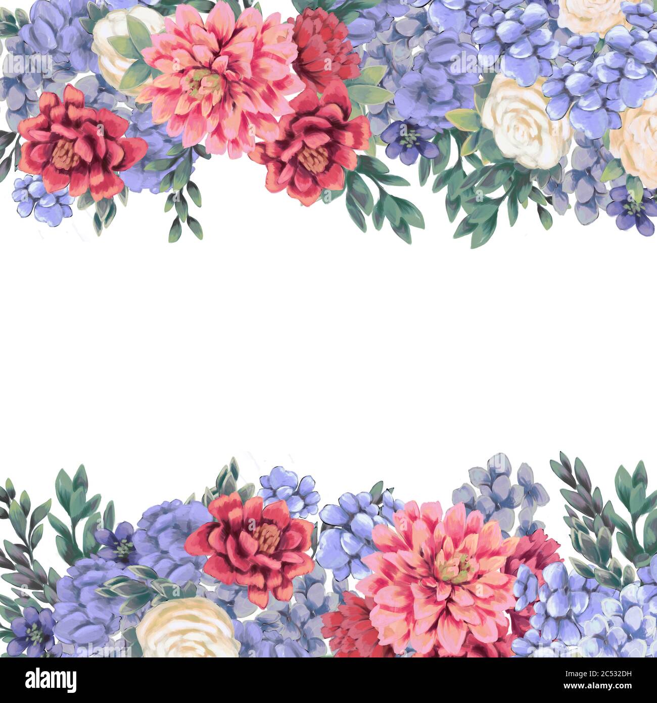 Floral border for design save the date cards, invitations, posters ...