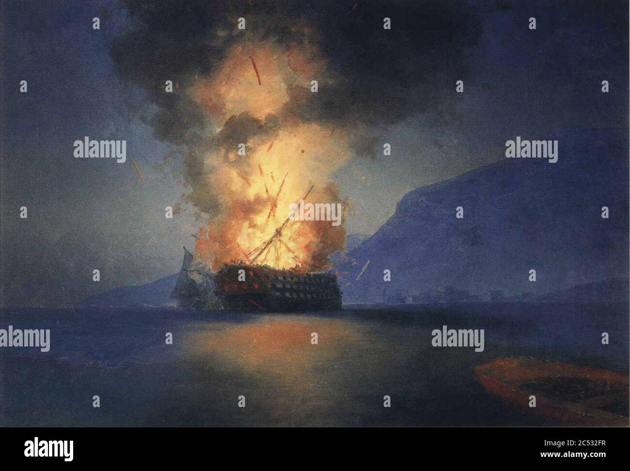 Ivan Constantinovich Aivazovsky - Exploding Ship Stock Photo - Alamy