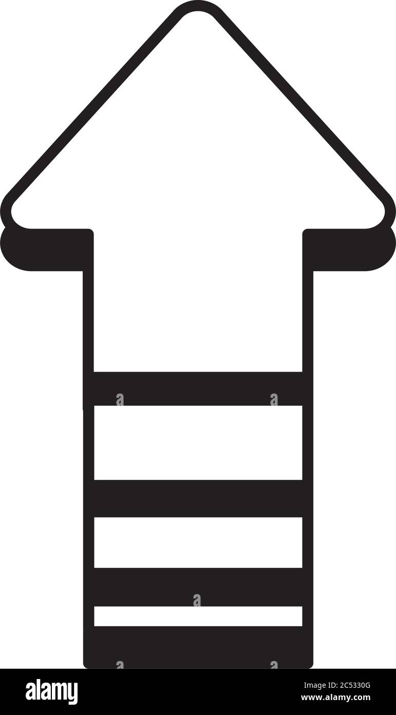 striped arrow icon over white background, line style, vector ...