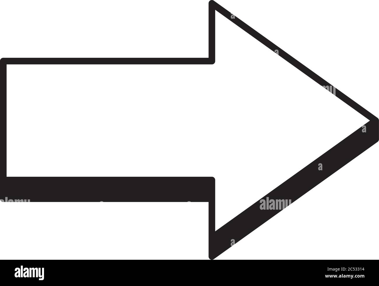 right arrow icon over white background, line style, vector illustration ...