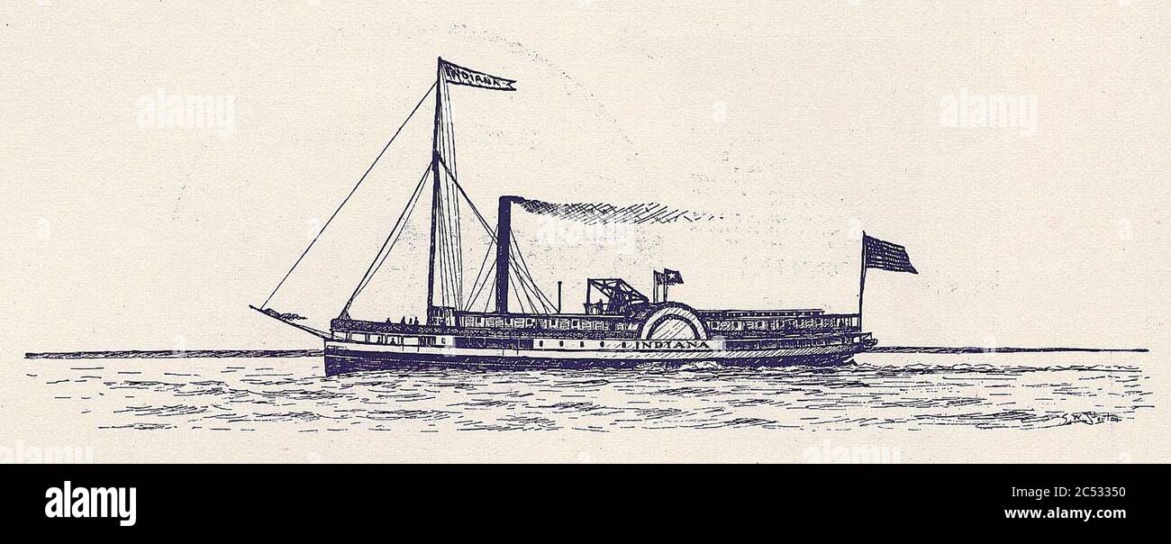 Indiana (steamboat 1841) 01 Stock Photo - Alamy