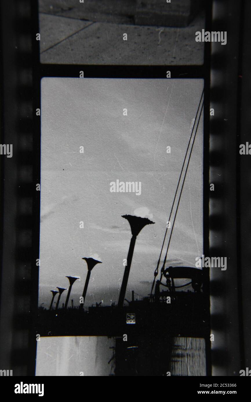 Fine 70s vintage contact print black and white photography of flaming ...