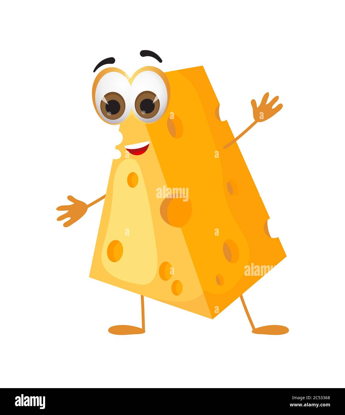 Funny Piece of Cheese with eyes on white background, funny products ...
