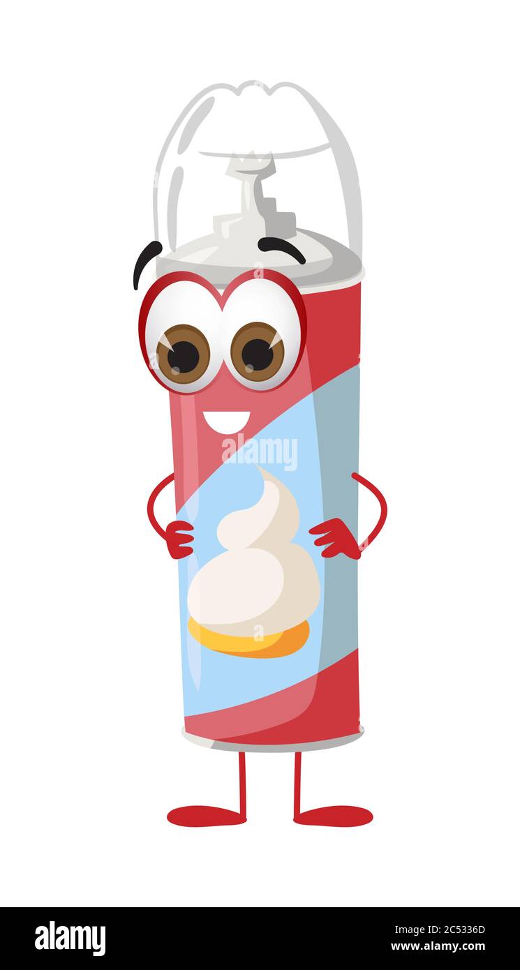 Funny Cream Bottle with eyes on white background, funny products series ...
