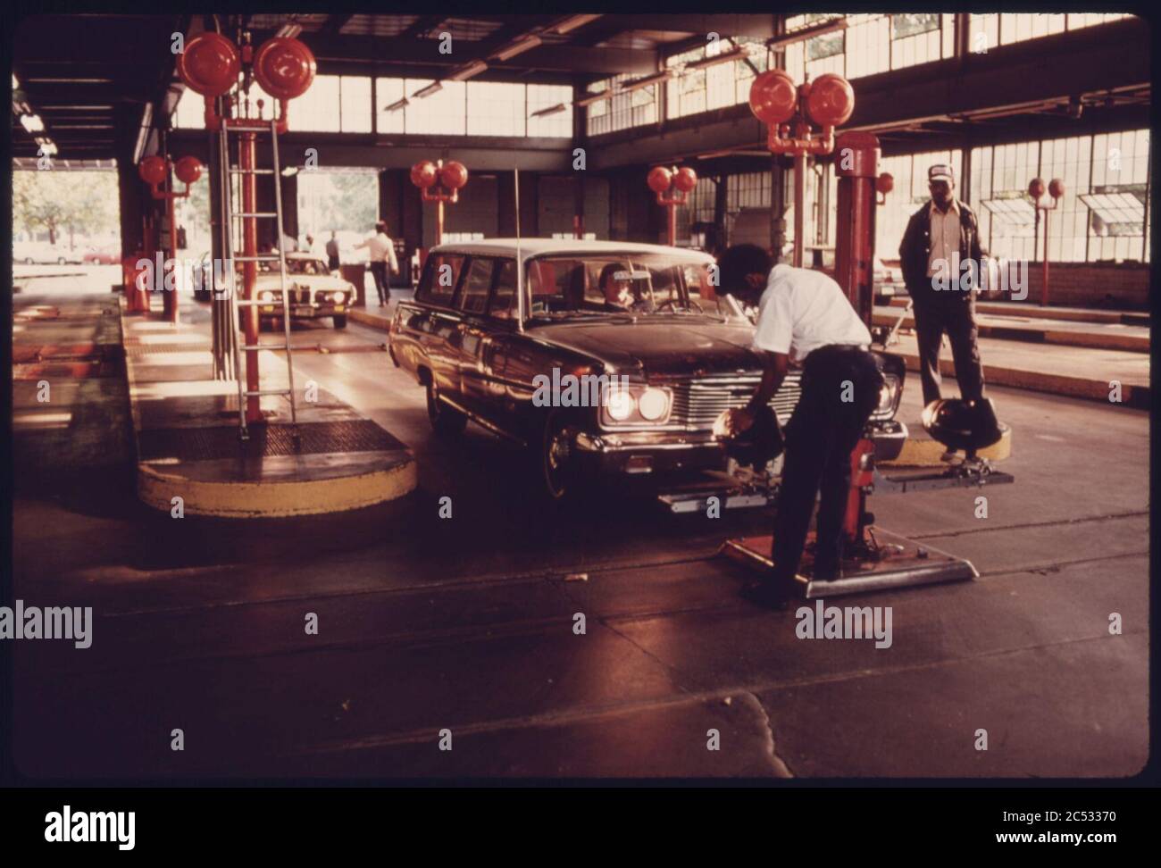 Interior of an Auto Emission Inspection Station in Downtown Cincinnati ...