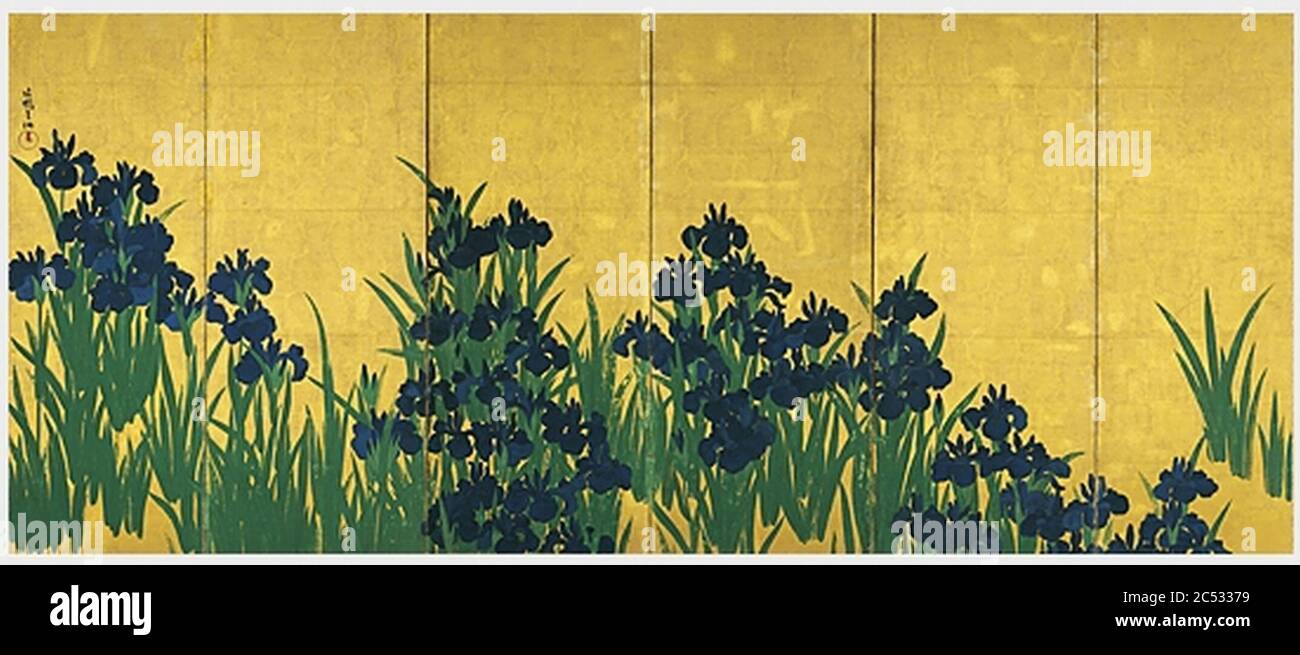 Irises screen 1 Stock Photo - Alamy