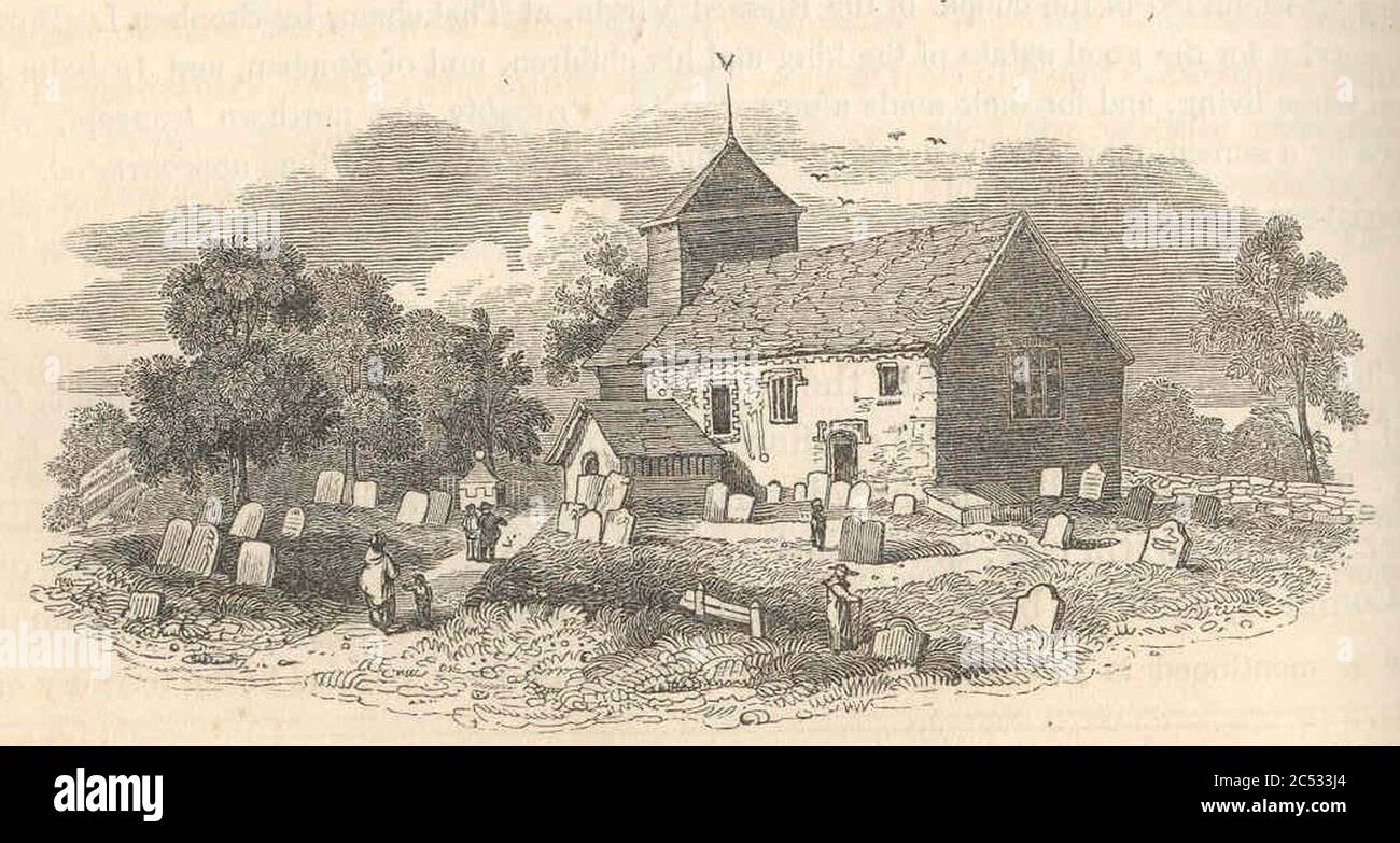 Itchingfield Church print Stock Photo - Alamy
