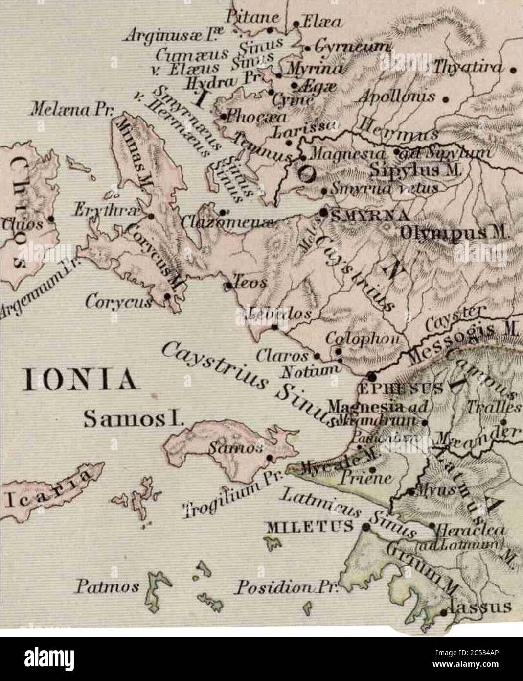 Ionia, Asia Minor Map, Classical Atlas, 1886, Keith Johnston Stock ...