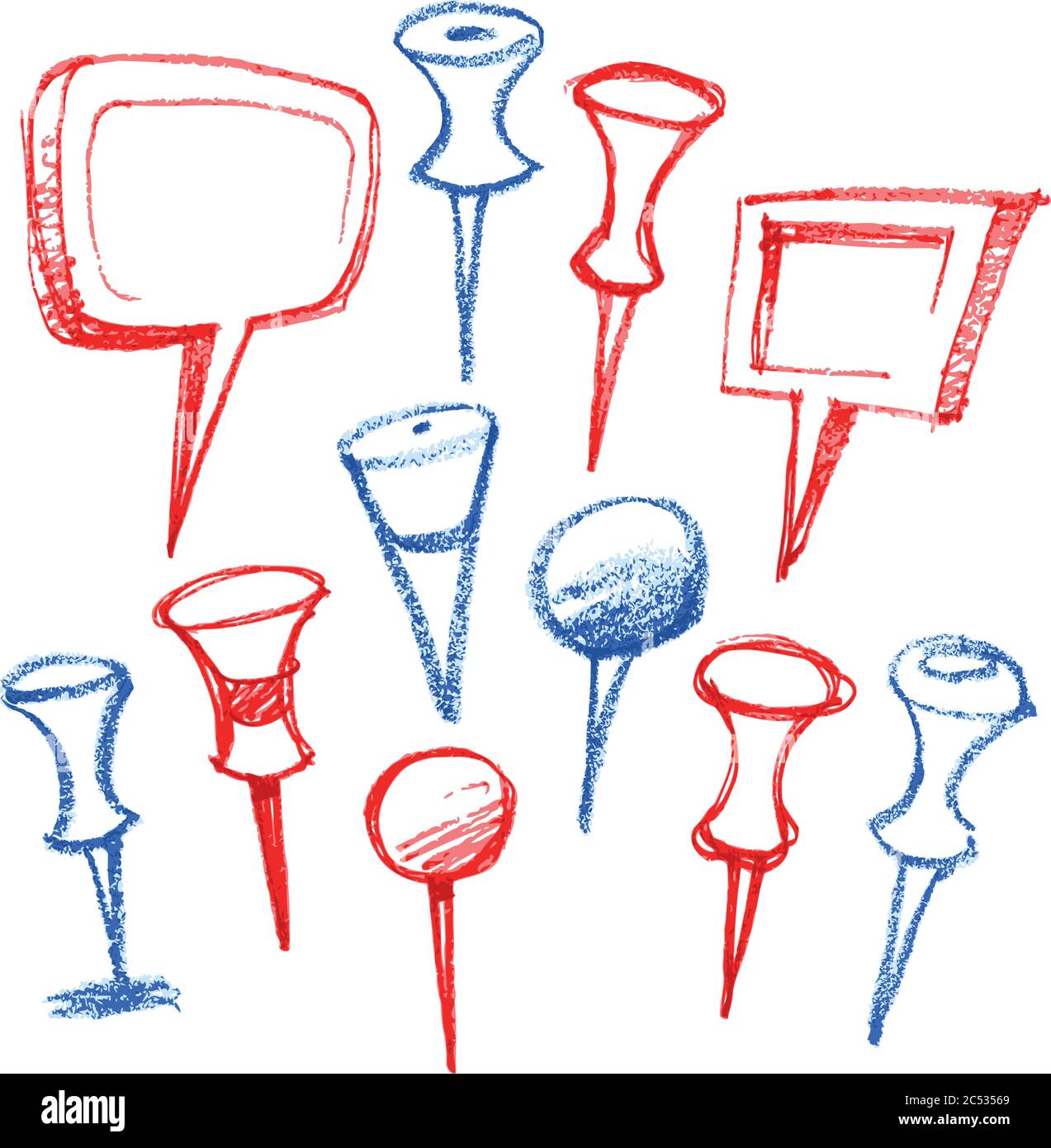 Set of hand drawn map pointers Stock Vector Image & Art - Alamy