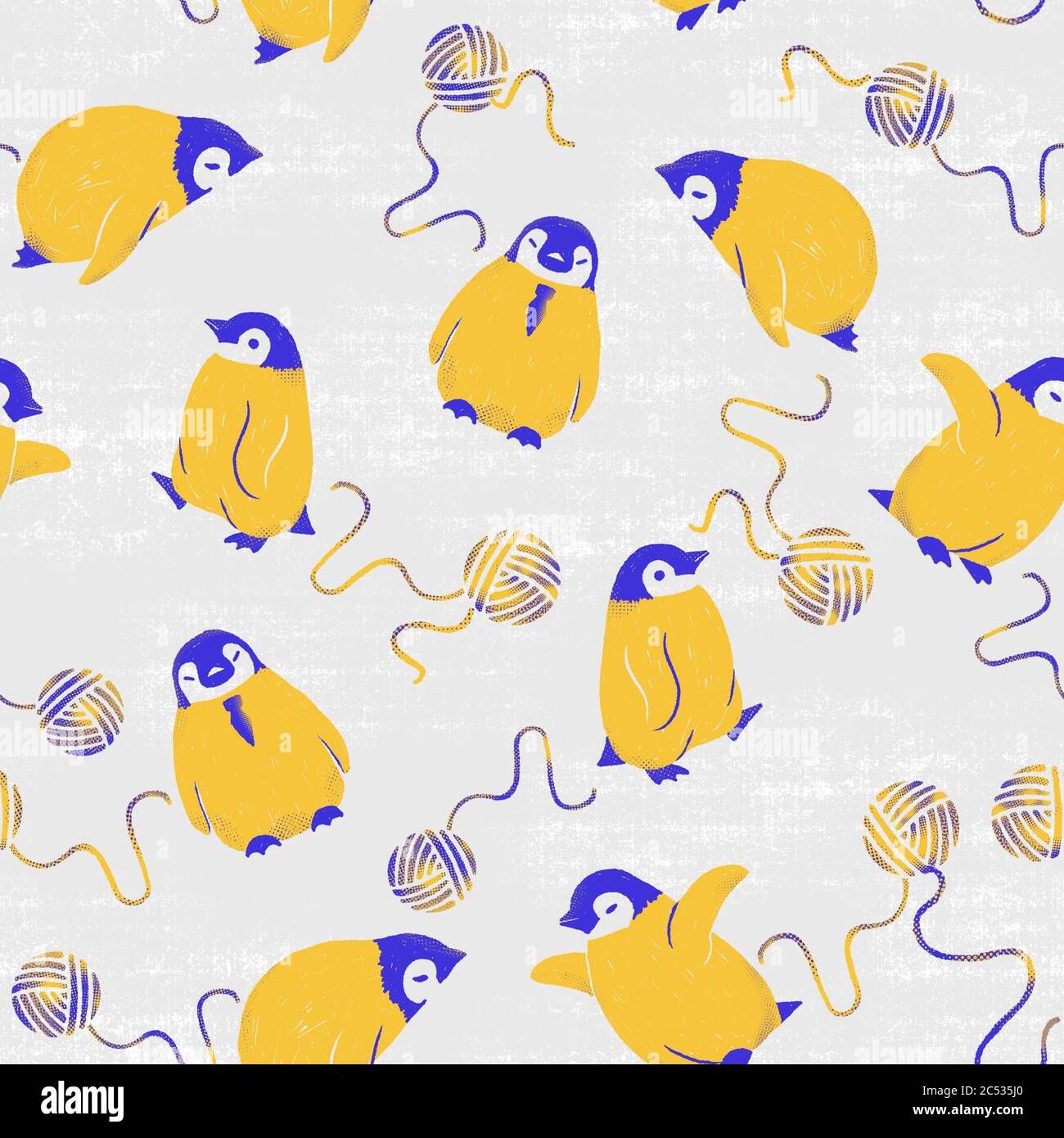 odd color penguin illustration seamless pattern design, card ...