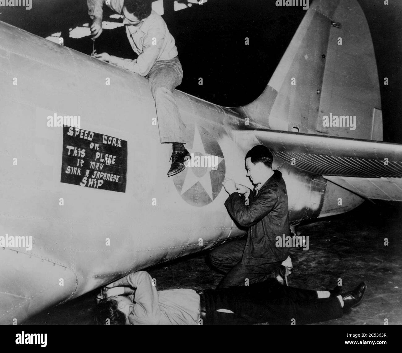 Inspirational message on TBD-1 Devastator at NAS Norfolk 1941 Stock ...
