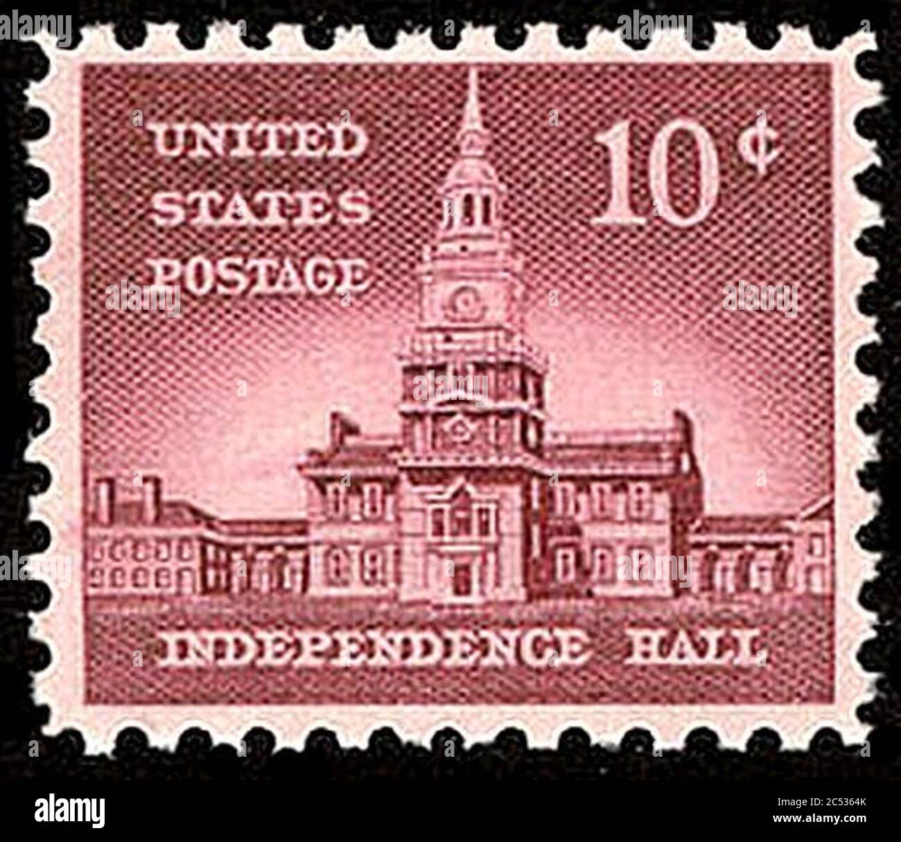 Independence Hall US stamp 10c 1956 issue Stock Photo - Alamy