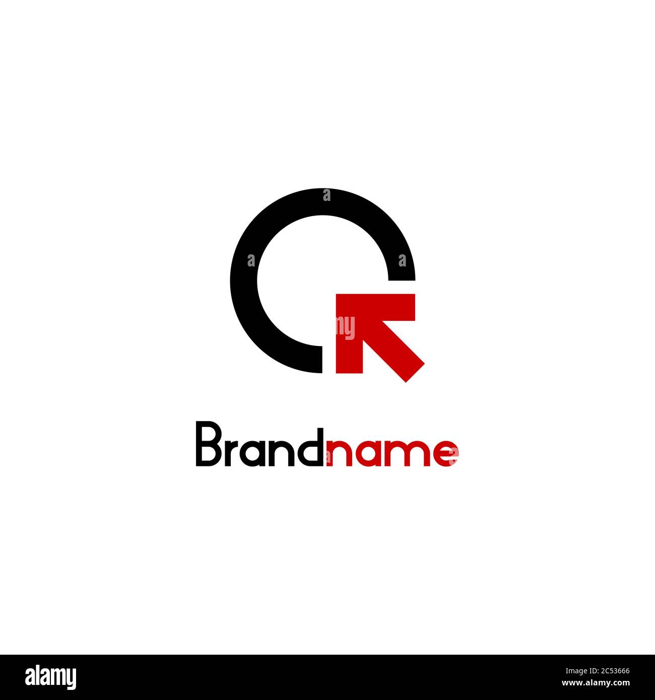 Circle combination with arrows forms the letter Q design concept ...