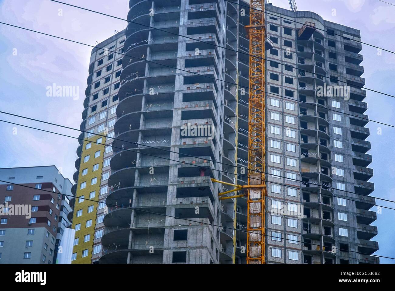 Modern new multi-storey building under construction in the city Stock ...
