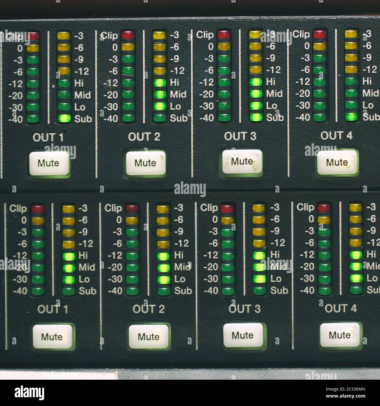The volume indicator on the amplifier panel Stock Photo - Alamy