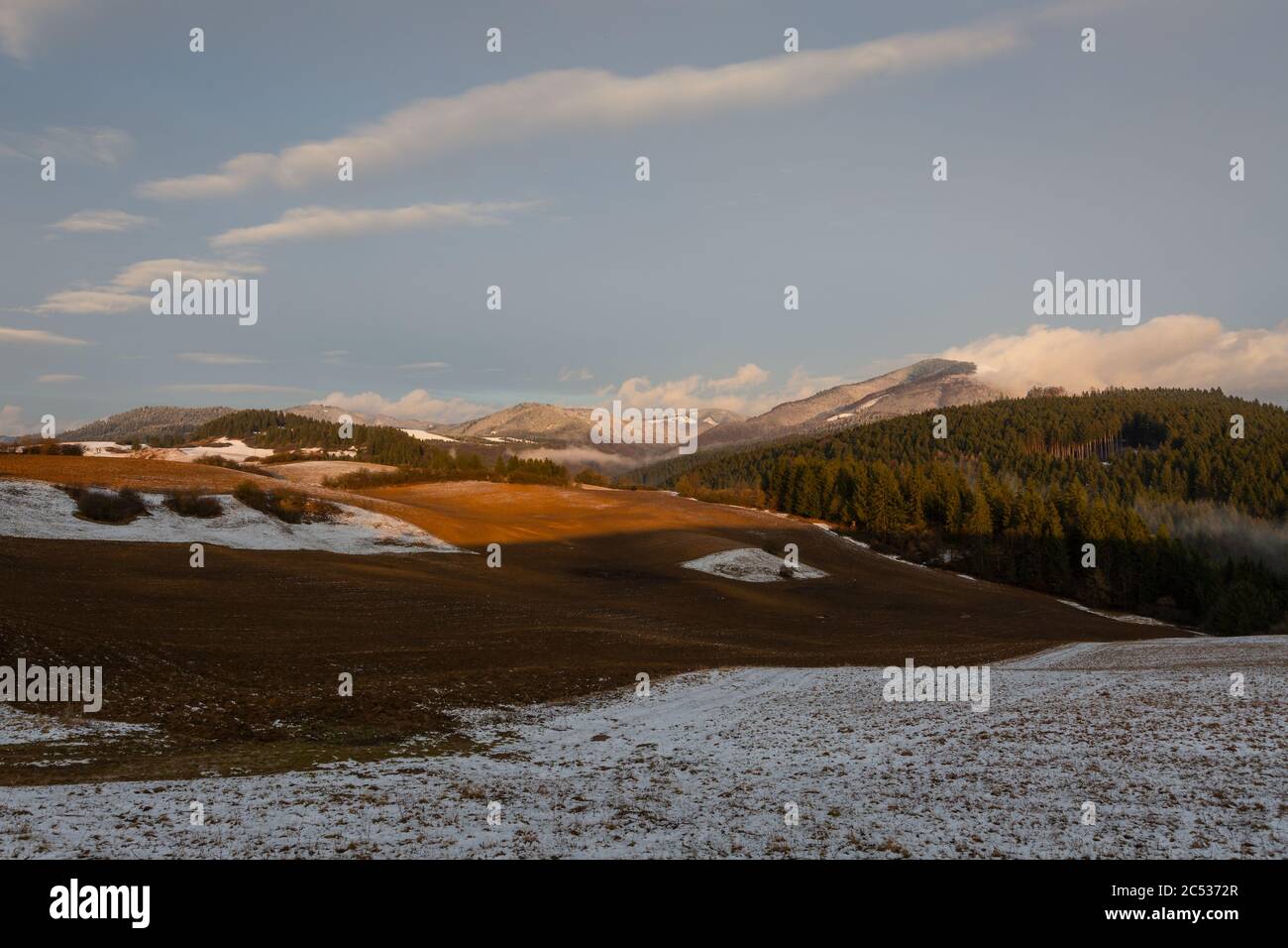 Rural winter landscape of Turiec region, Slovakia Stock Photo - Alamy