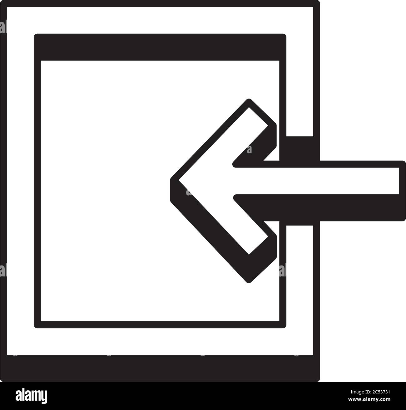 enter arrow symbol icon over white background, line style, vector ...