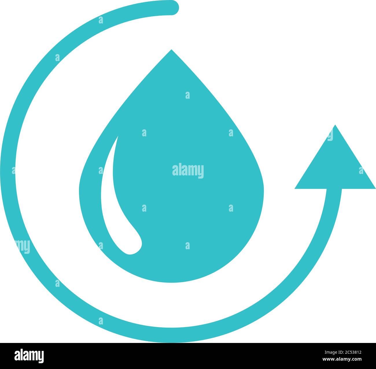 water drop cycle nature liquid blue silhouette style icon vector ...