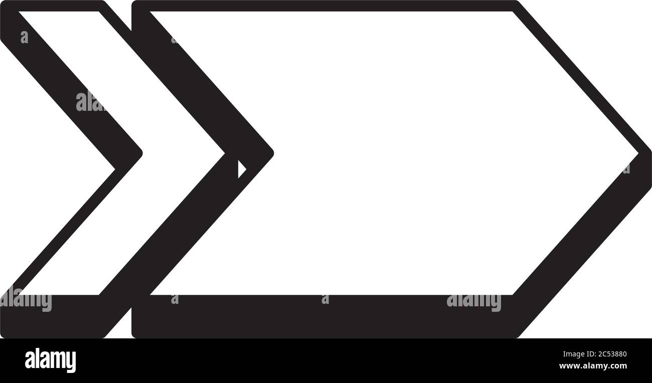 fast right arrow icon over white background, line style, vector ...