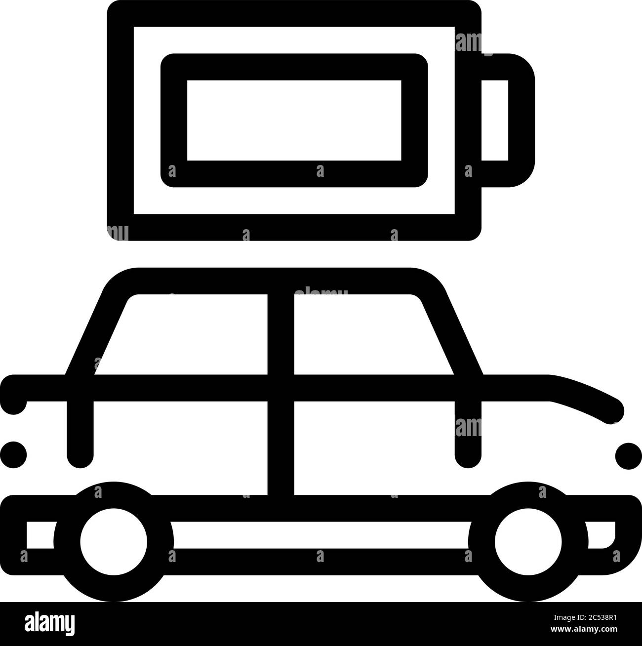 electro car full battery icon vector outline illustration Stock Vector ...