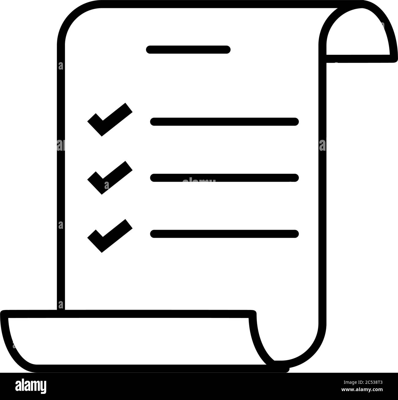 checklist document icon over white background, line style, vector ...