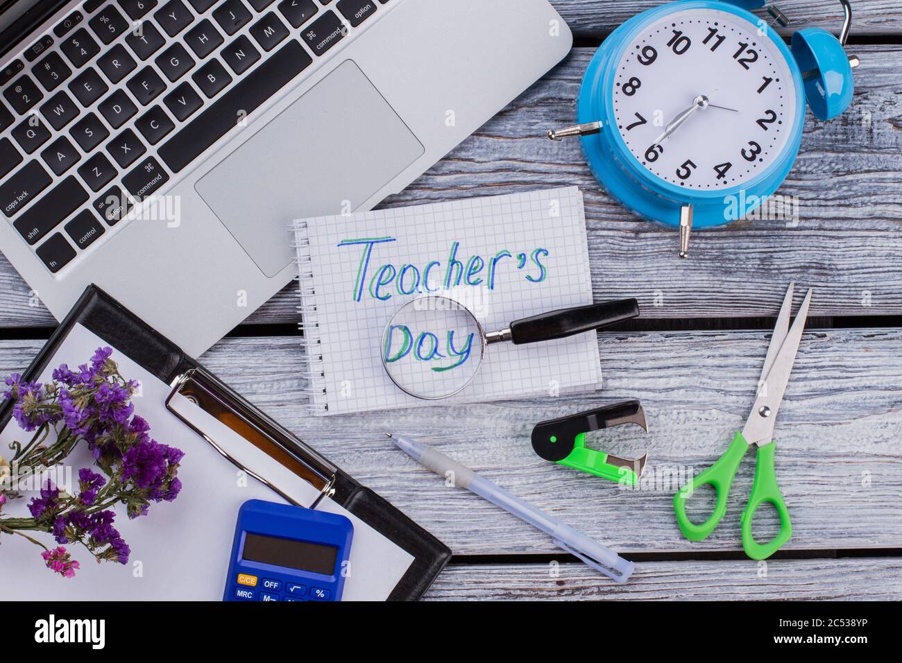 Teacher's day concept flat lay Stock Photo - Alamy