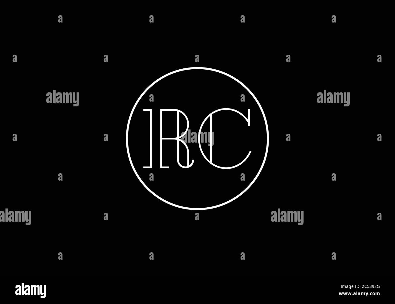 Initial Monogram Letter R C Logo Design Vector Template. R C Letter ...