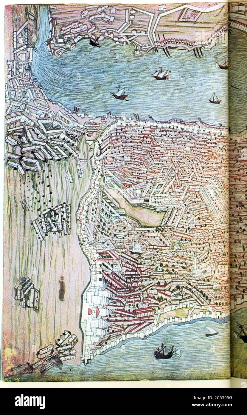 Istanbul in the 16th century - left Stock Photo - Alamy