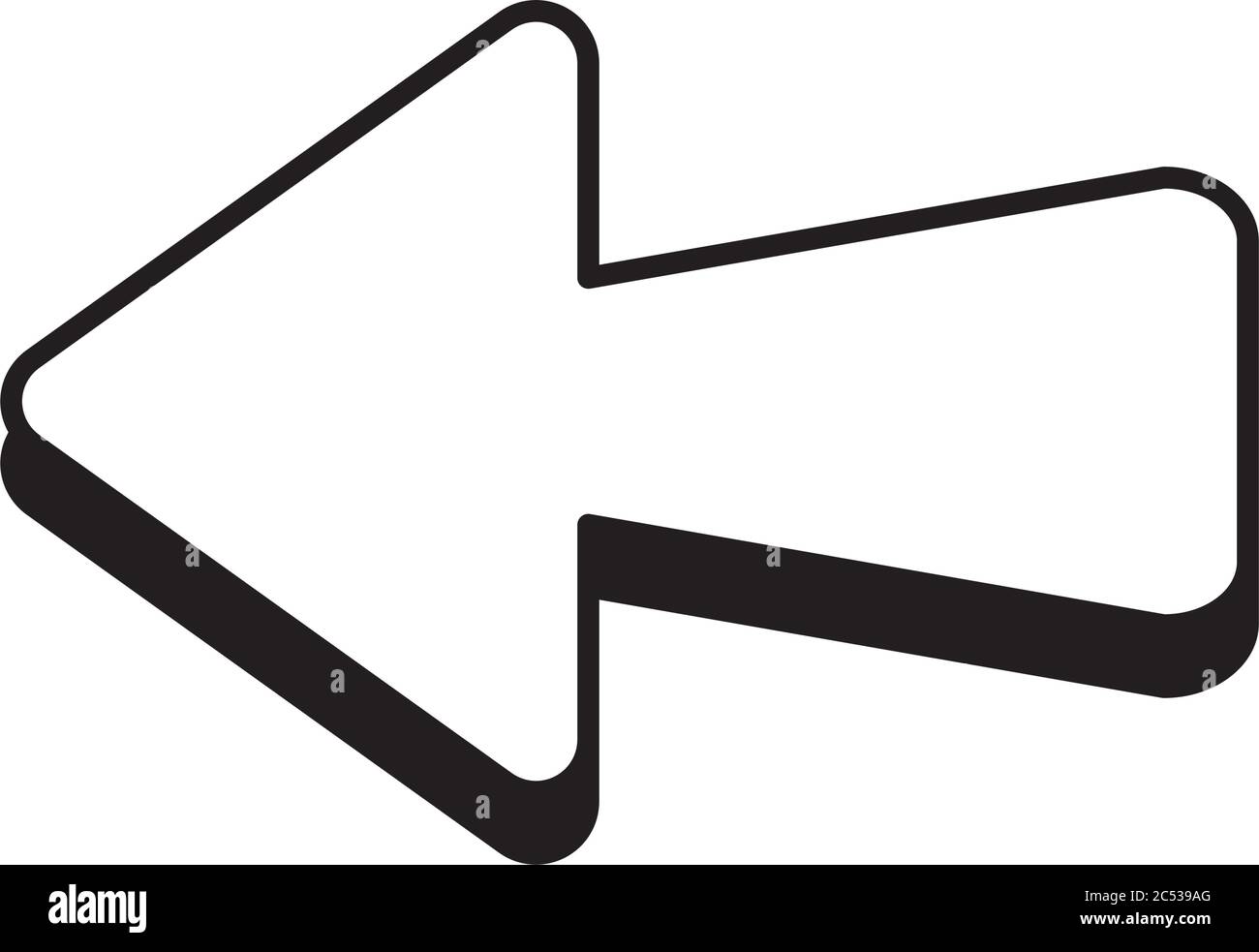 left arrow icon over white background, line style, vector illustration ...