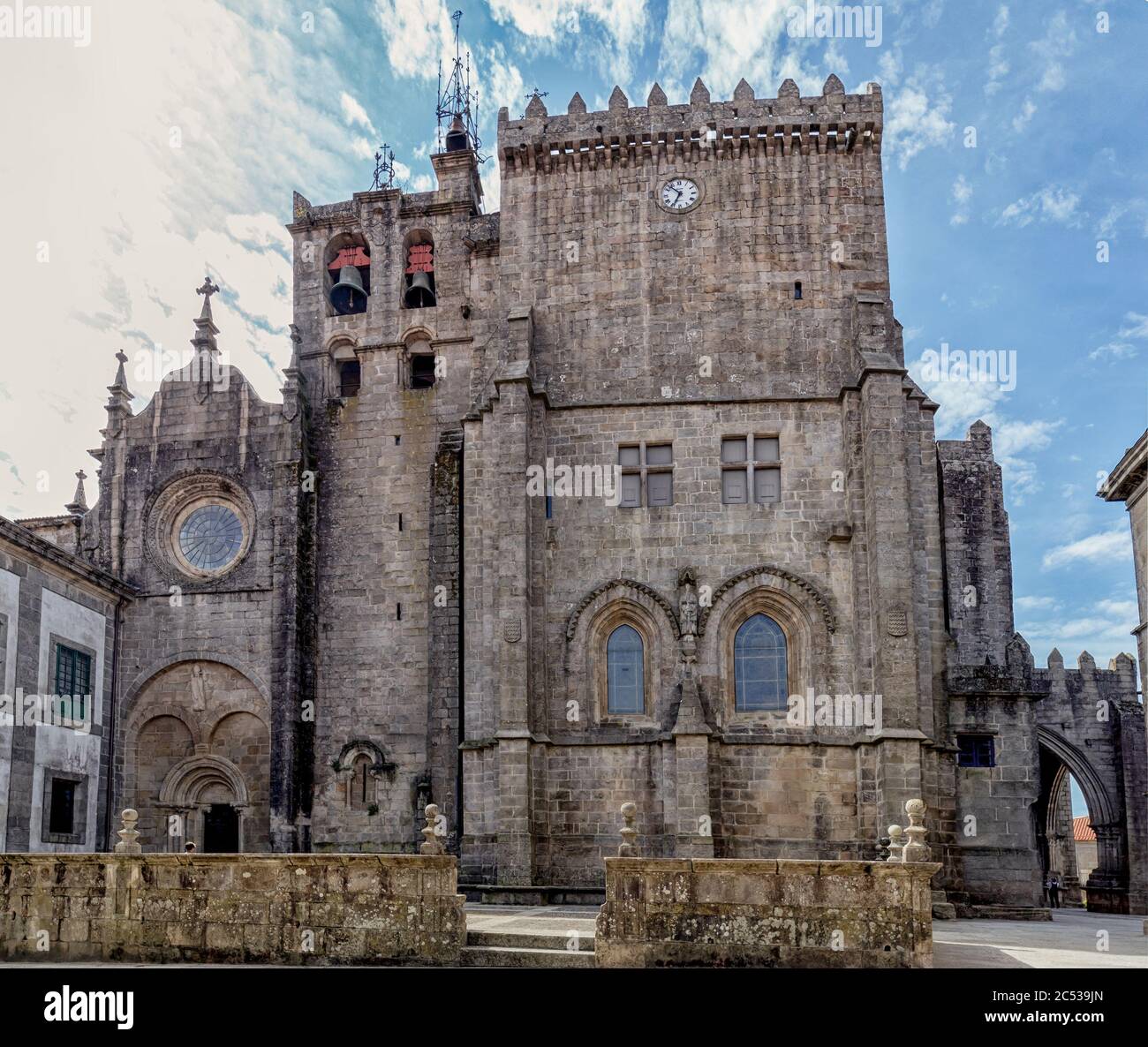 Tui Cathedral. Side facade with the Romanesque entrance. Tourism in ...