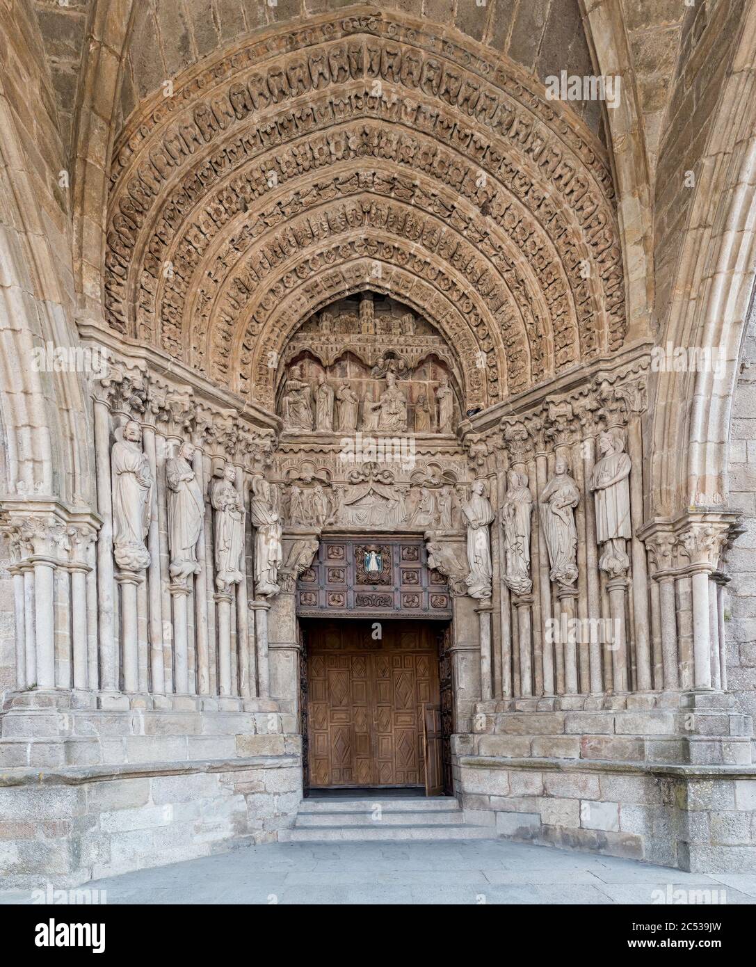 Tui Cathedral. Main cover with the first Gothic work of the Iberian ...