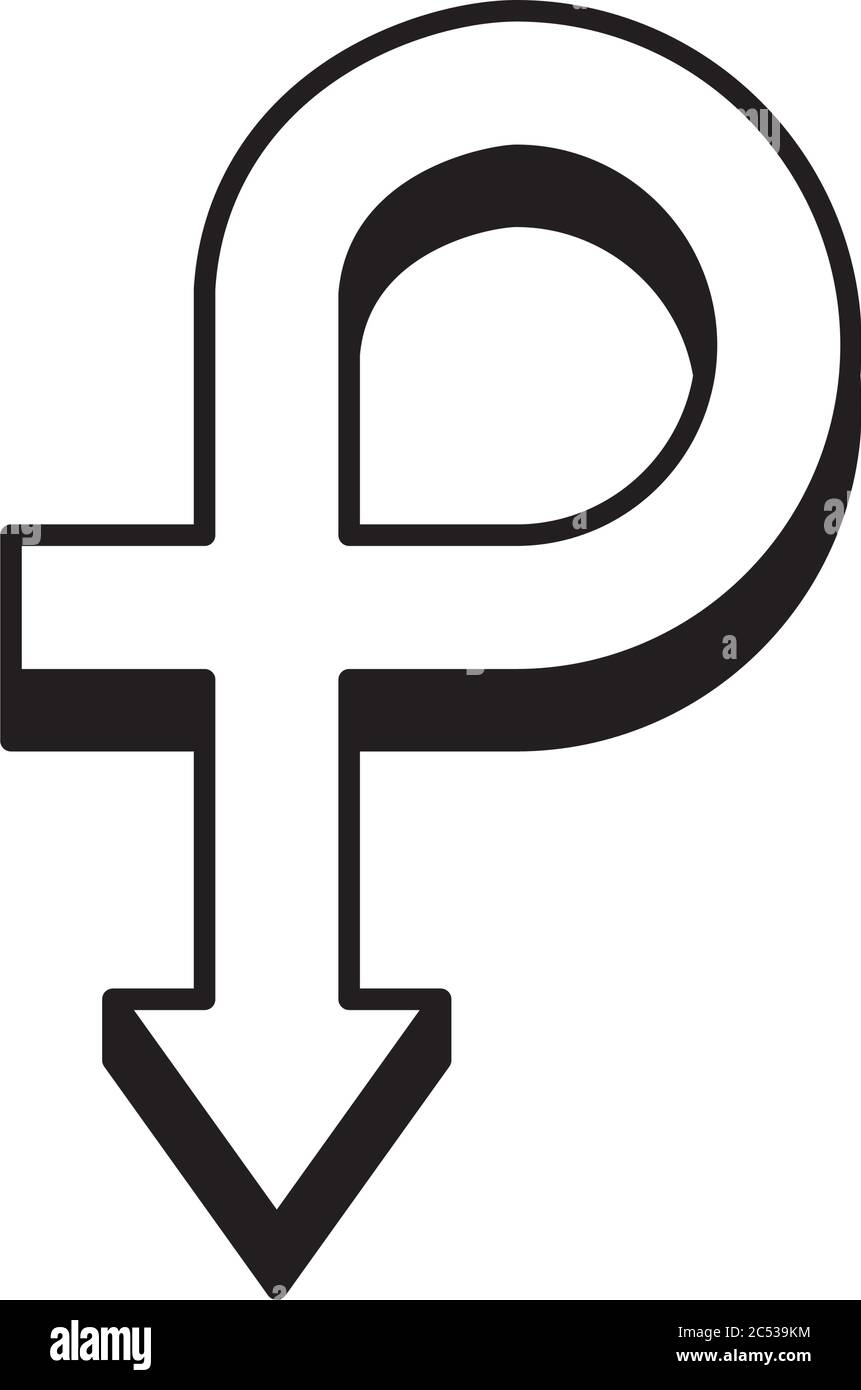 flexible p shape arrow icon over white background, line style, vector ...