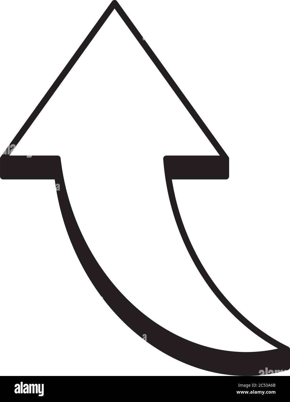 up arrow icon over white background, line style, vector illustration ...