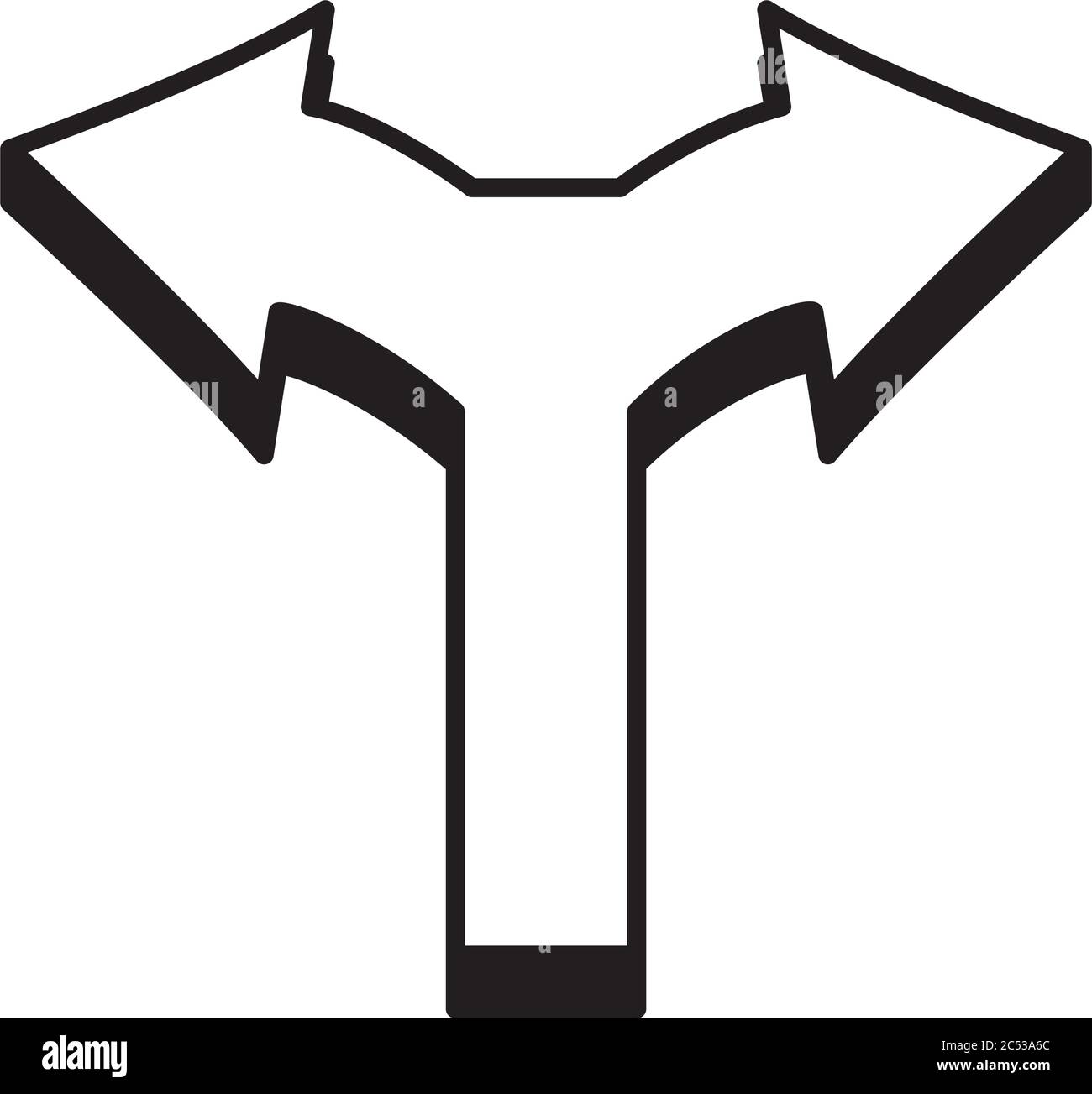 Two Way Left Right arrows icon over white background, line style ...