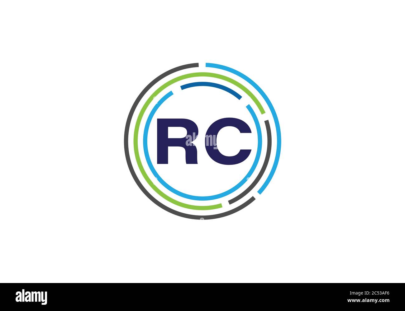 Initial Monogram Letter R C Logo Design Vector Template. R C Letter ...