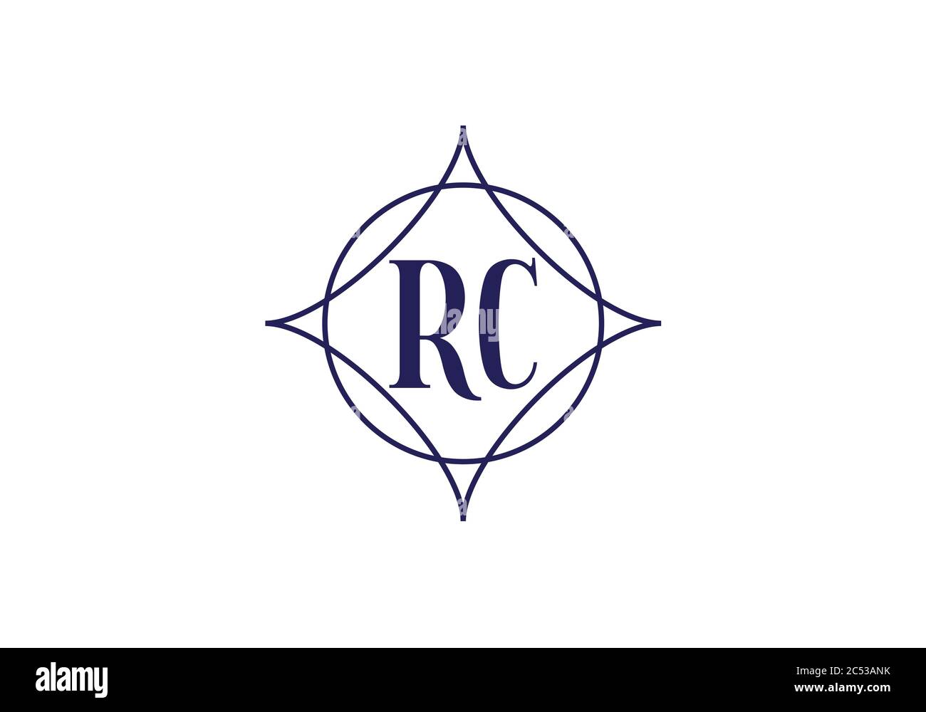 Initial Monogram Letter R C Logo Design Vector Template. R C Letter ...