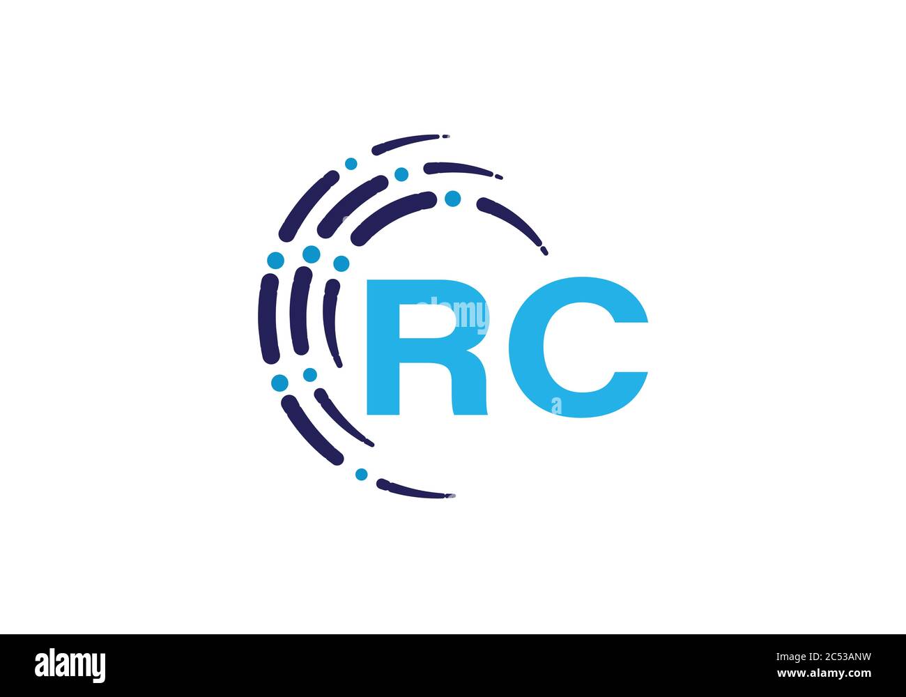 Initial Monogram Letter R C Logo Design Vector Template. R C Letter ...