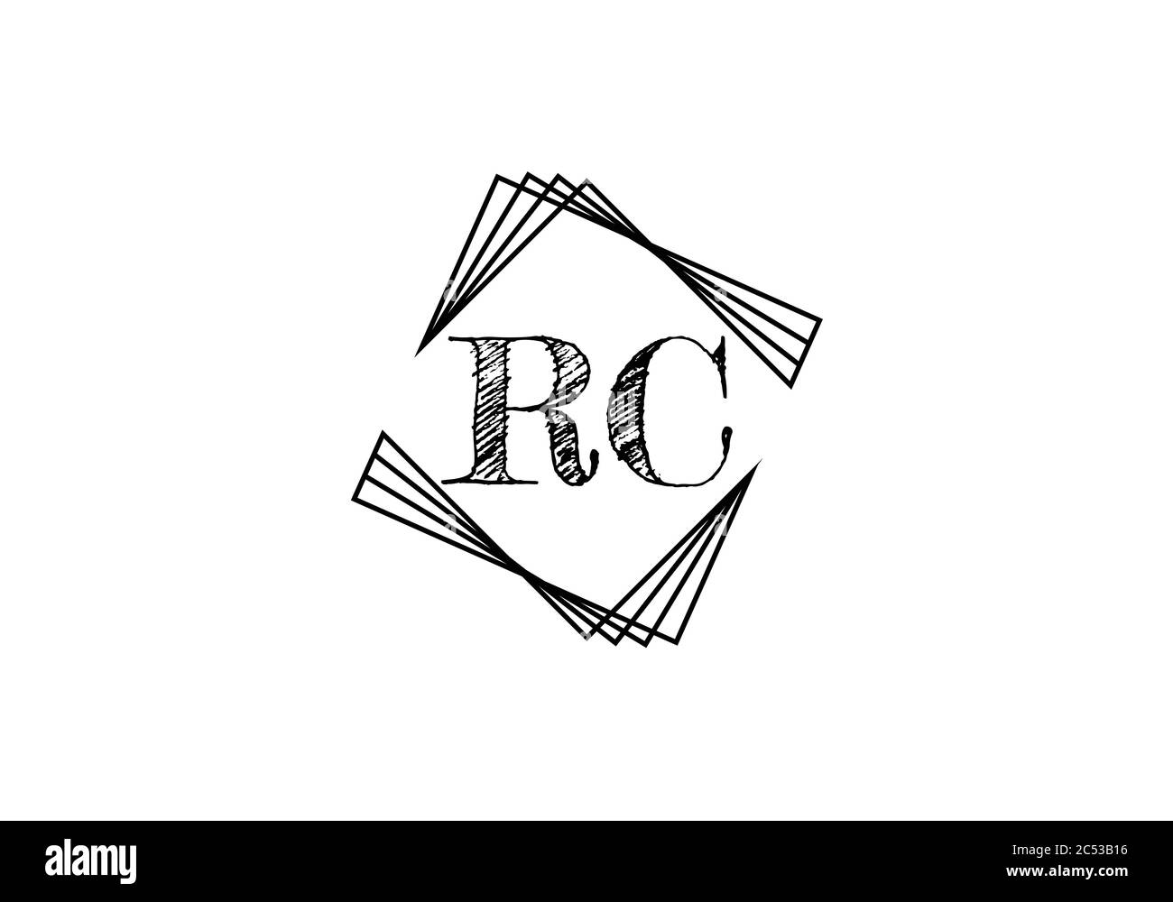 Initial Monogram Letter R C Logo Design Vector Template. R C Letter ...