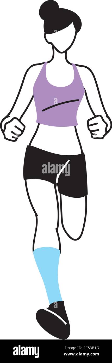 woman avatar running design, Marathon athlete training and fitness ...