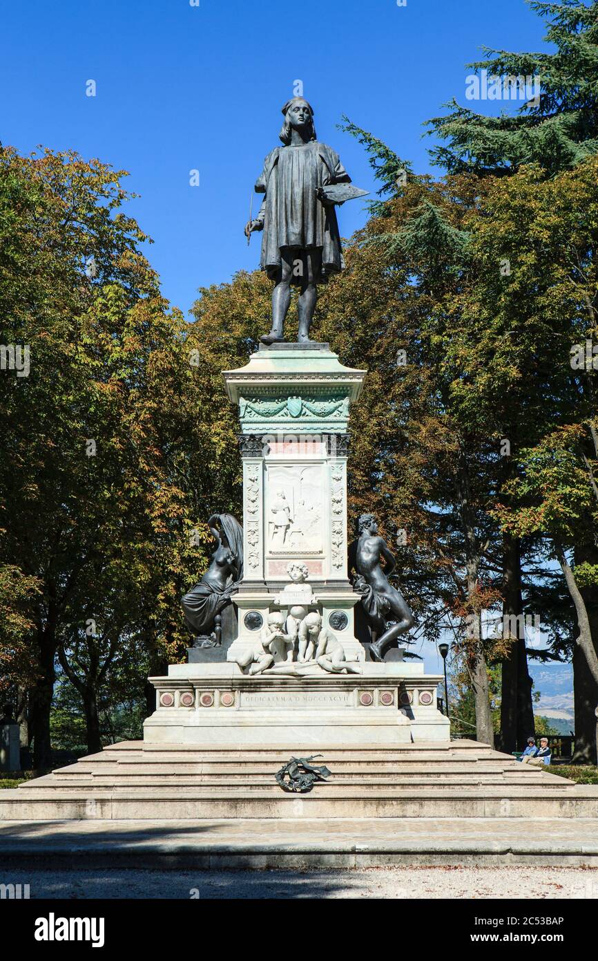 Urbino, Italy. Raphael monument Stock Photo - Alamy
