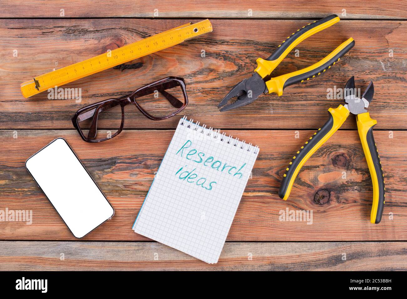 Different tools on desk hi-res stock photography and images - Alamy