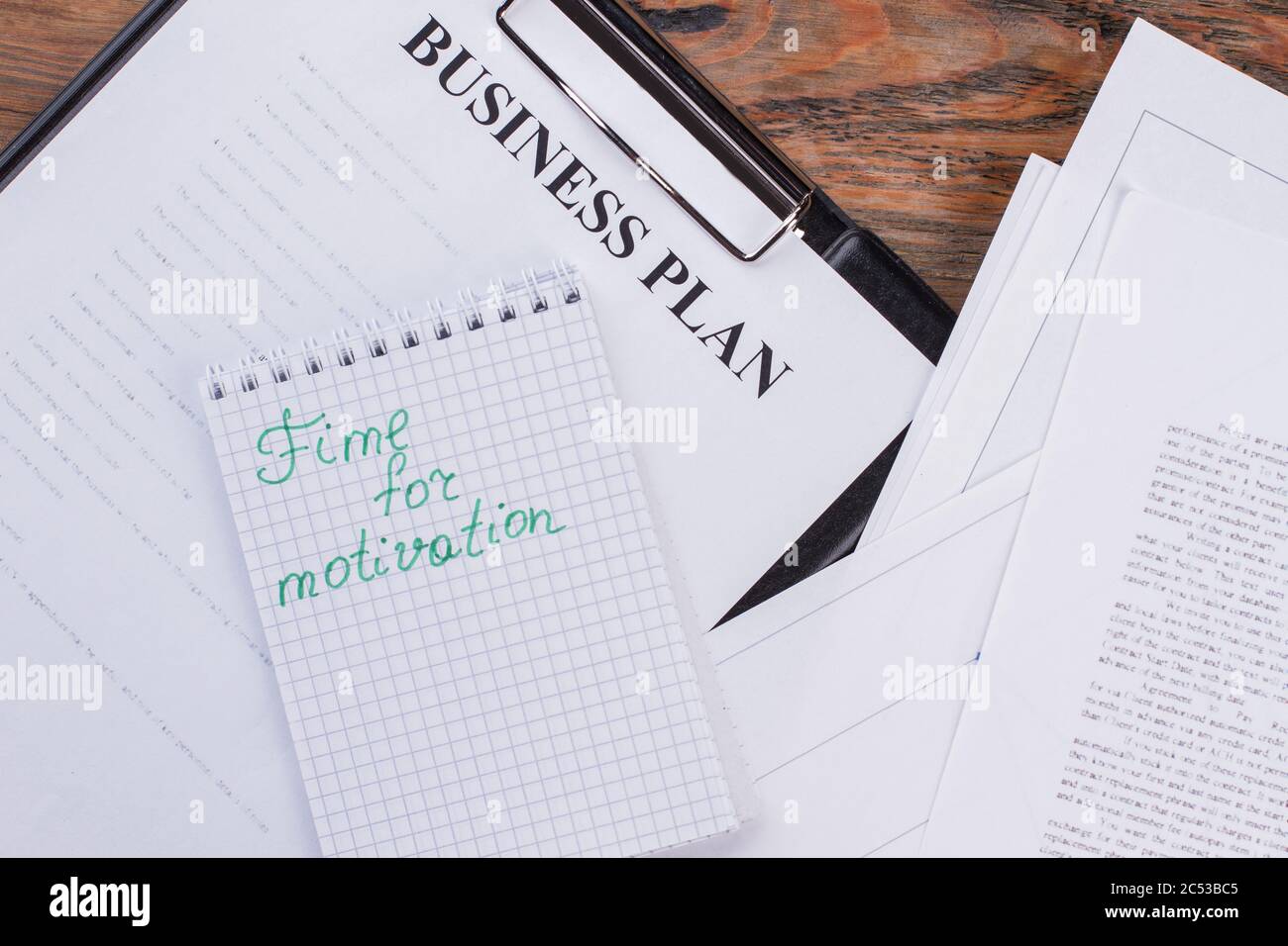 Flat lay different paper document and notebook Stock Photo - Alamy