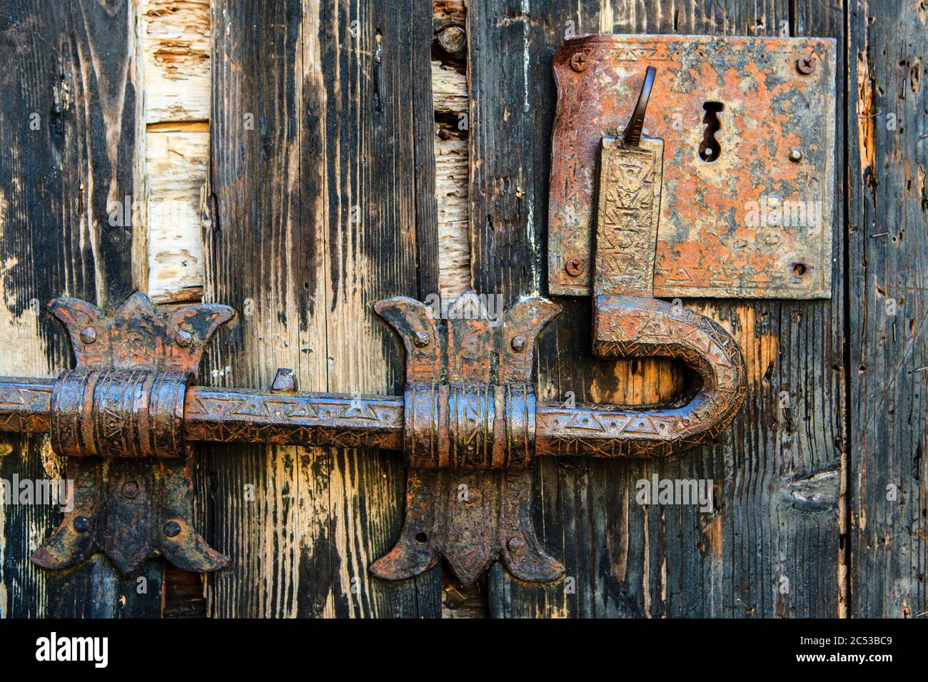 Door lock, Gradara, Italy Stock Photo - Alamy