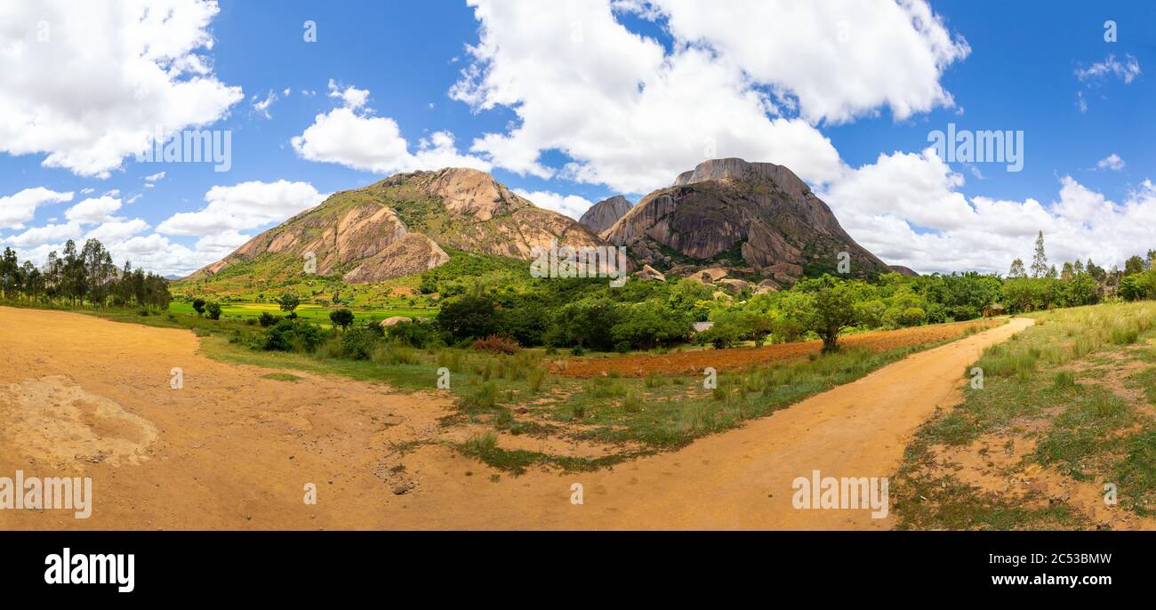 One Panoramic image of the landscape on the island of Madagascar Stock ...