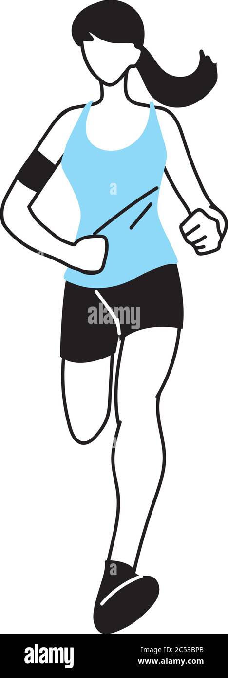 woman avatar running design, Marathon athlete training and fitness ...