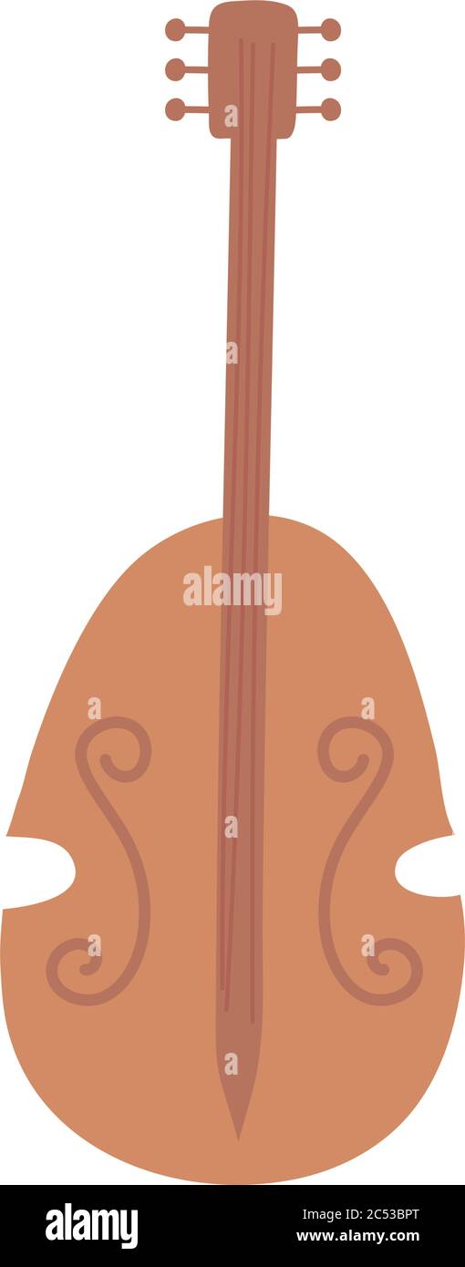 violin musical instrument string isolated icon white background vector ...