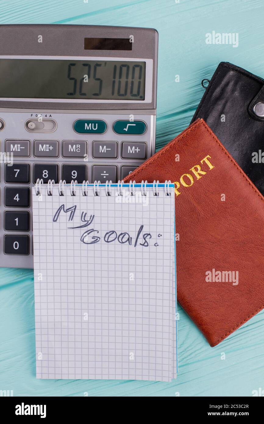 Calculation of the cost of flight and vacation Stock Photo - Alamy